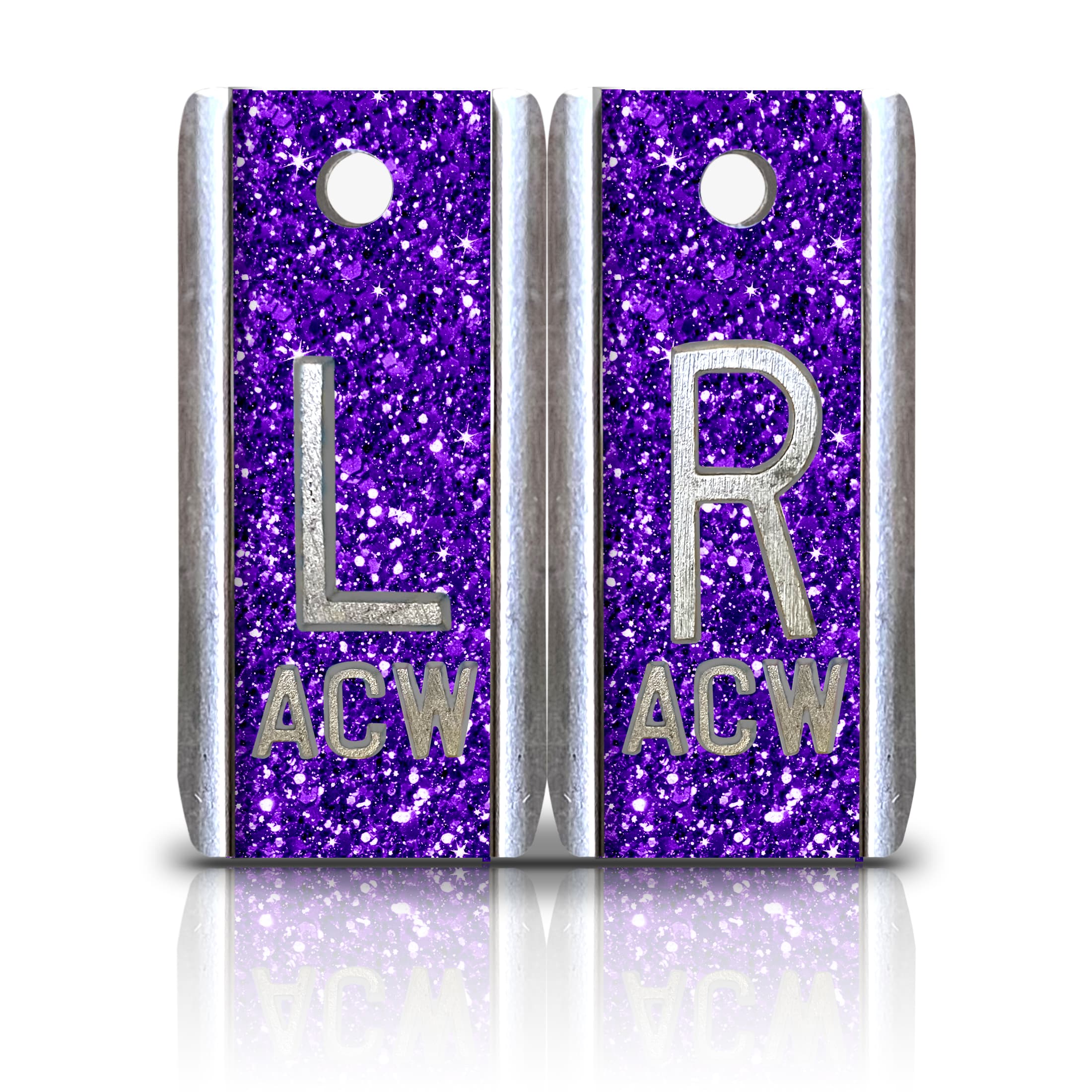 Elite Aluminum Lead Xray Markers, Grape Sequin Glitter- Magic X-ray Markers