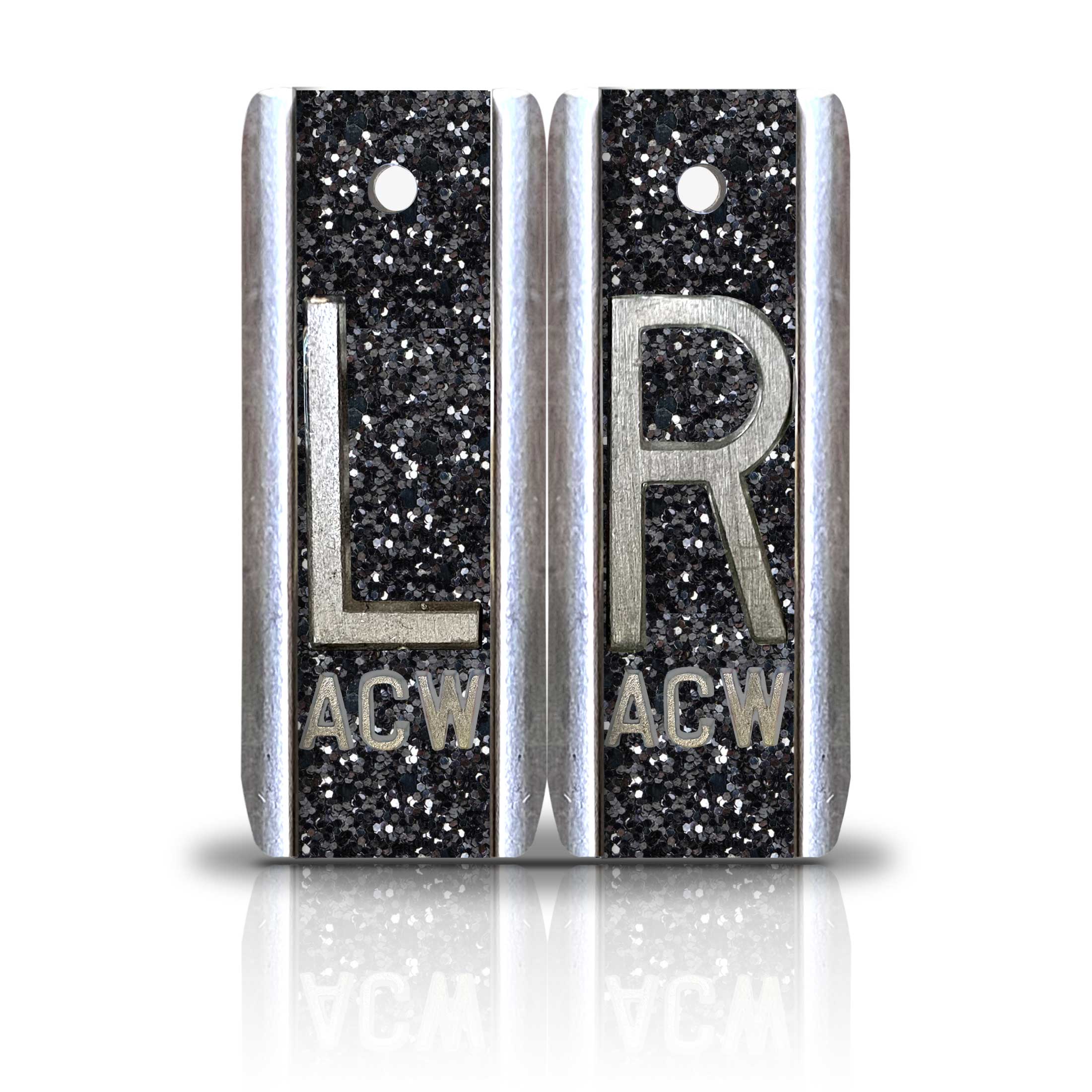 1 7/8" Black Glitter Elite Aluminum Lead Xray Markers- Magic X-ray Markers