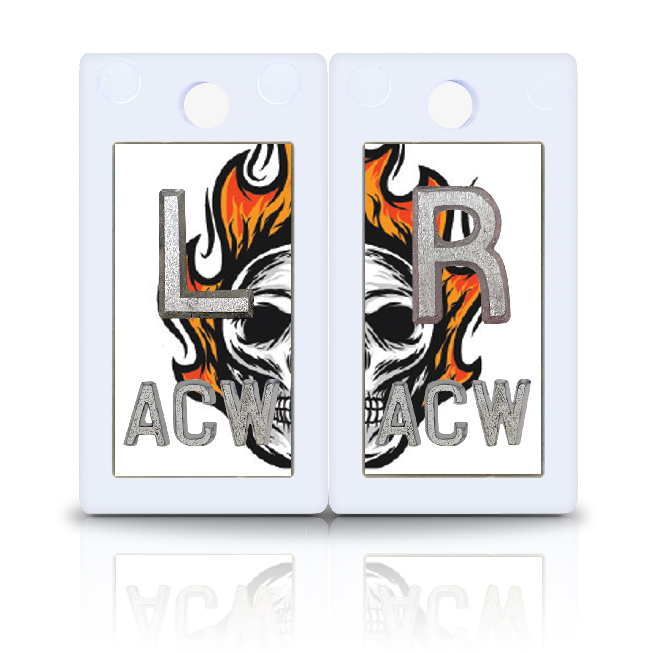 Skull Flames Plastic Lead Xray Markers - Magic X-ray Markers