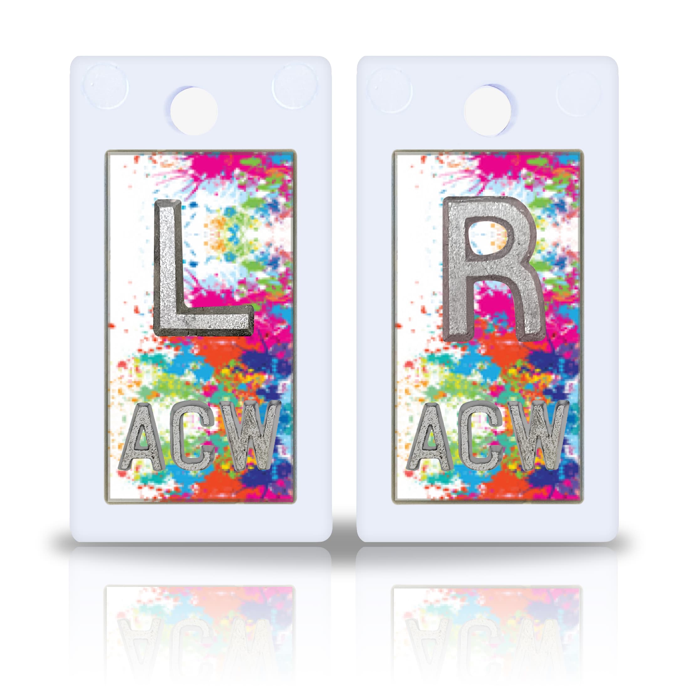Rainbow Splatter Design 2 Plastic Lead Xray Markers - Magic X-ray Markers