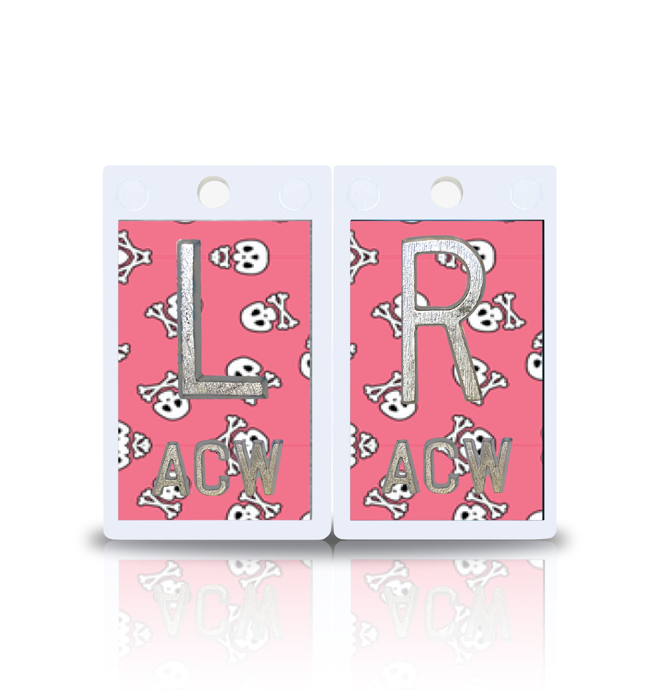 2" Plastic X Ray Markers With Pink Skull Bones Design- Magic X-ray Markers
