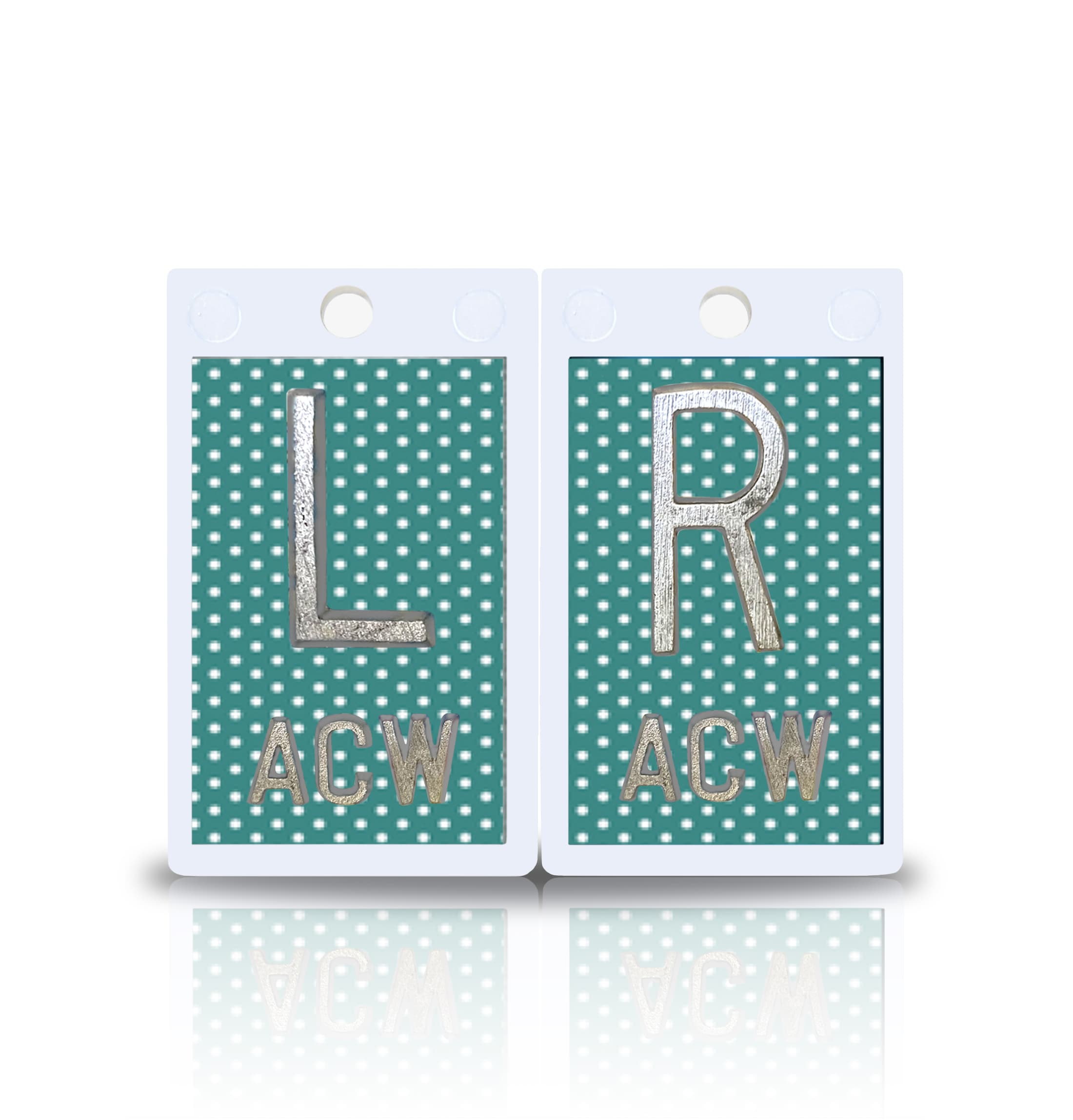 2" Plastic X Ray Markers With Teal Dots Design- Magic X-ray Markers