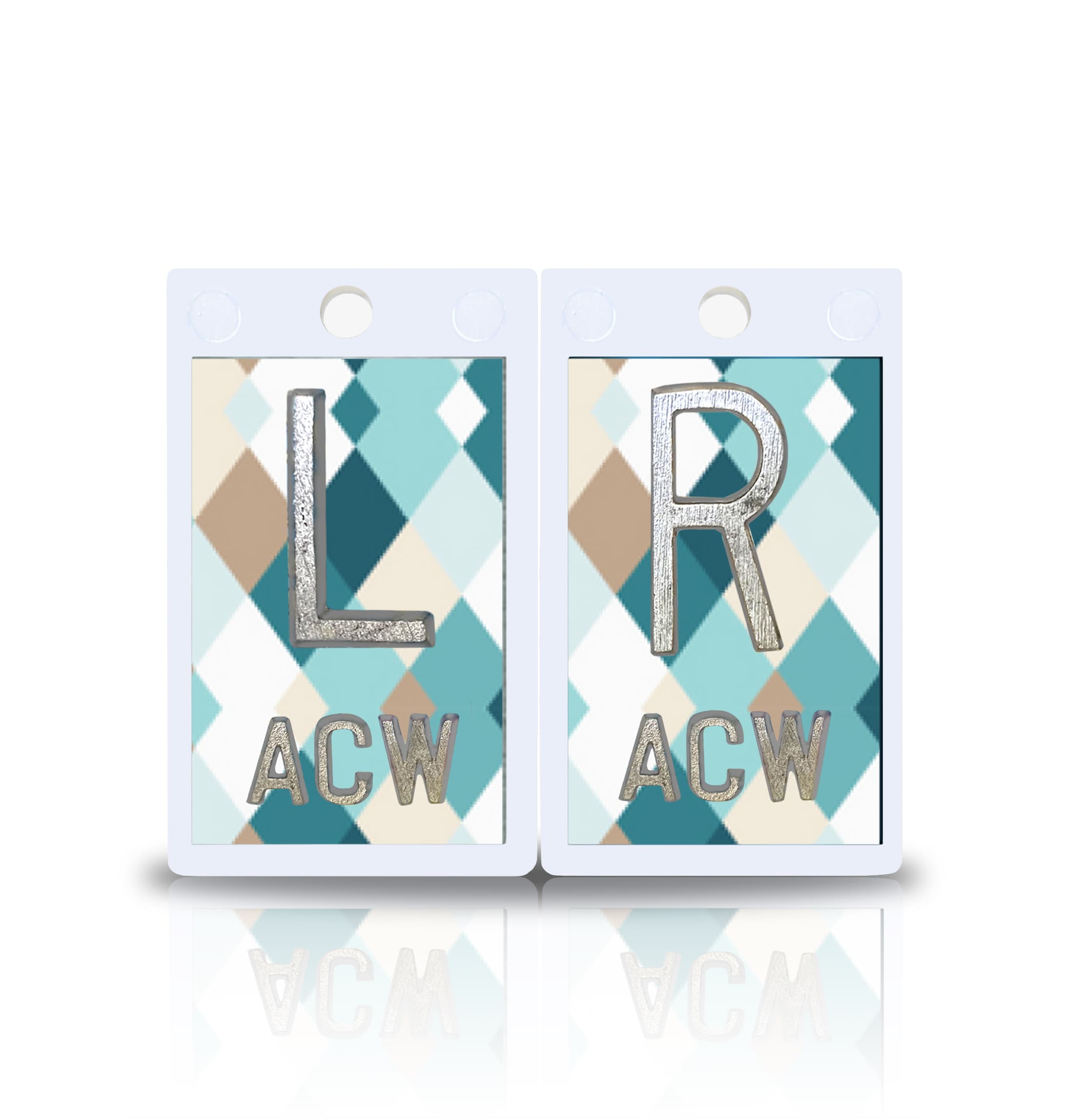 2" Plastic X Ray Markers With Blue Diamond Design- Magic X-ray Markers