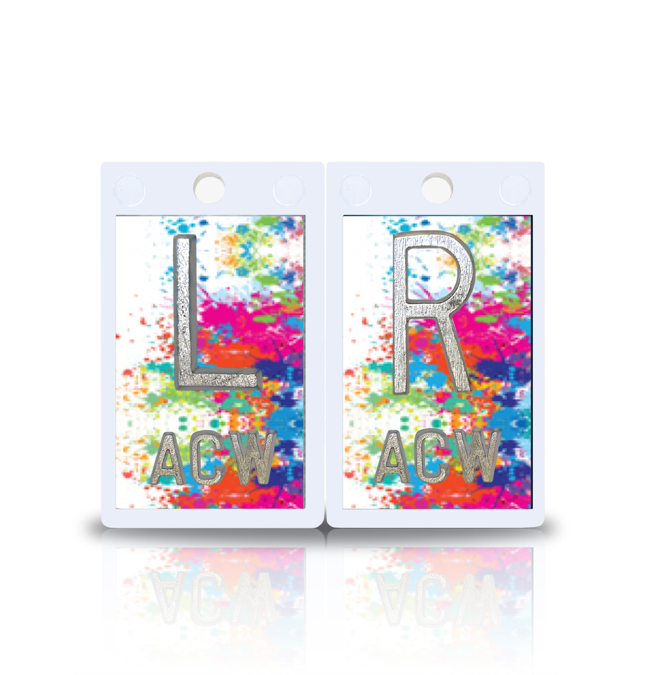 2" Plastic X Ray Markers With Rainbow Splatter Design- Magic X-ray Markers