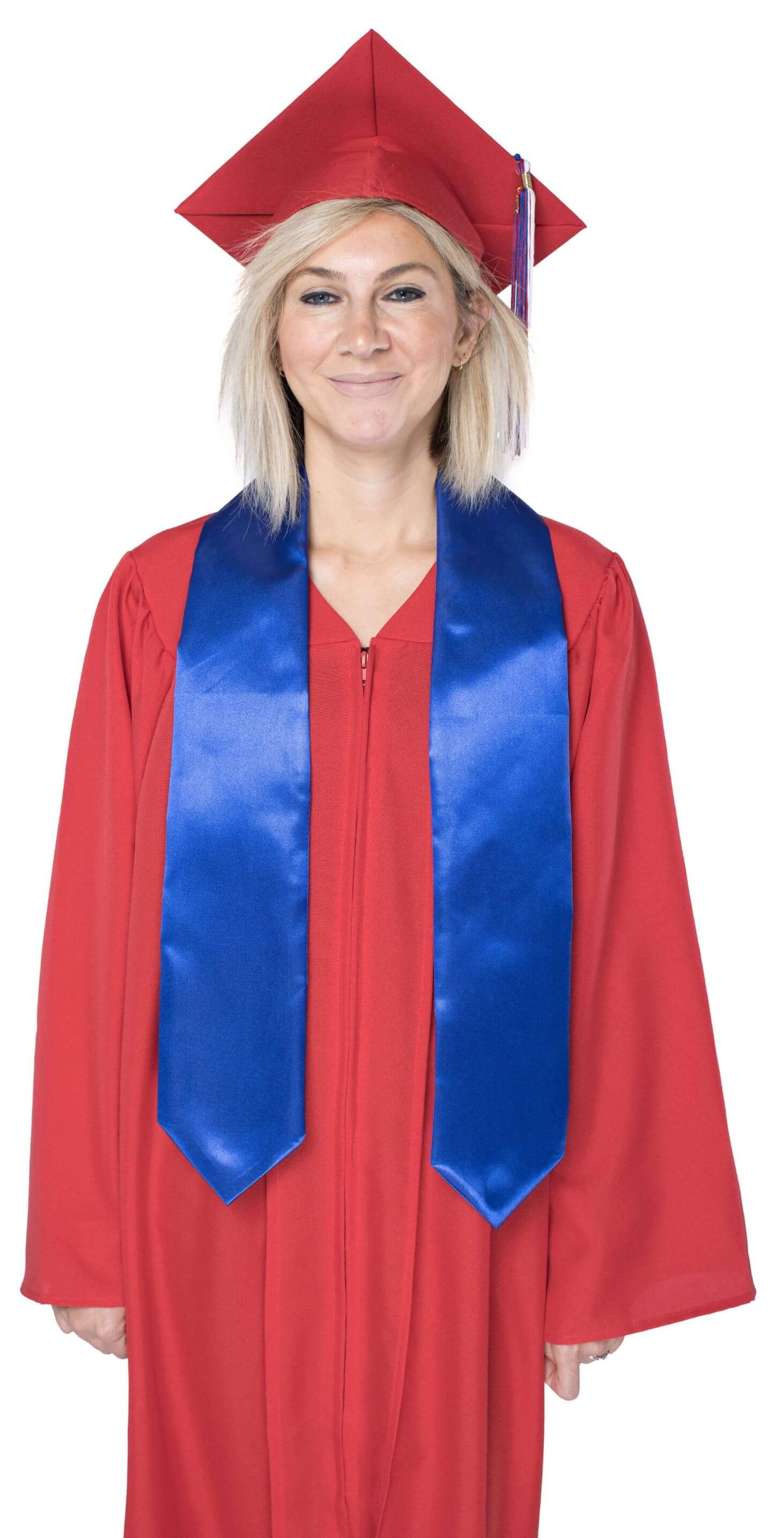 Red Graduation Cap And Gown